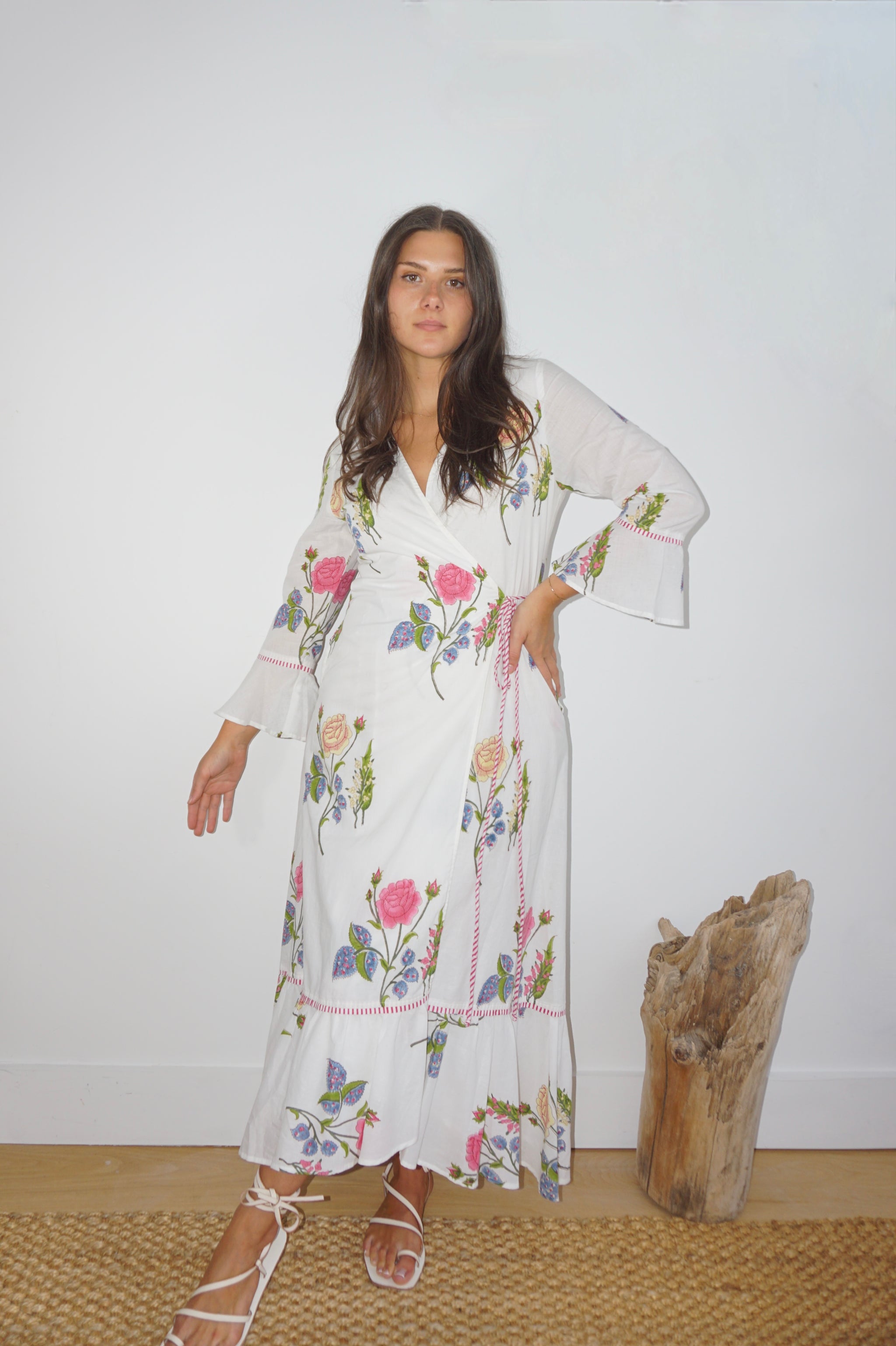 Rhode Wrap Dress in Multi Rosette